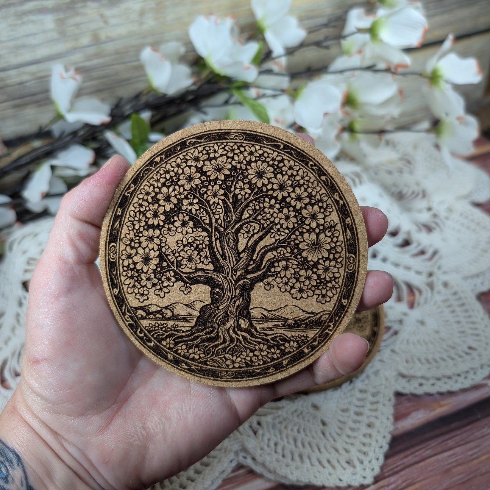 Tree of Life cork coaster – HaldeCraft