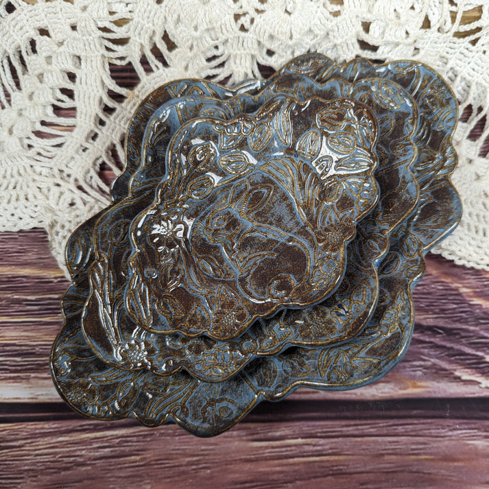 Rabbit Oval Nesting dishes (set of three) – HaldeCraft